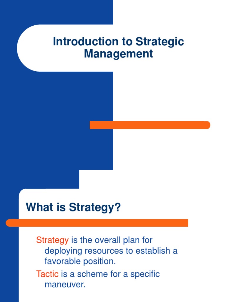 Chapter 1 - Introduction To Strategic Management | PDF | Competitive ...