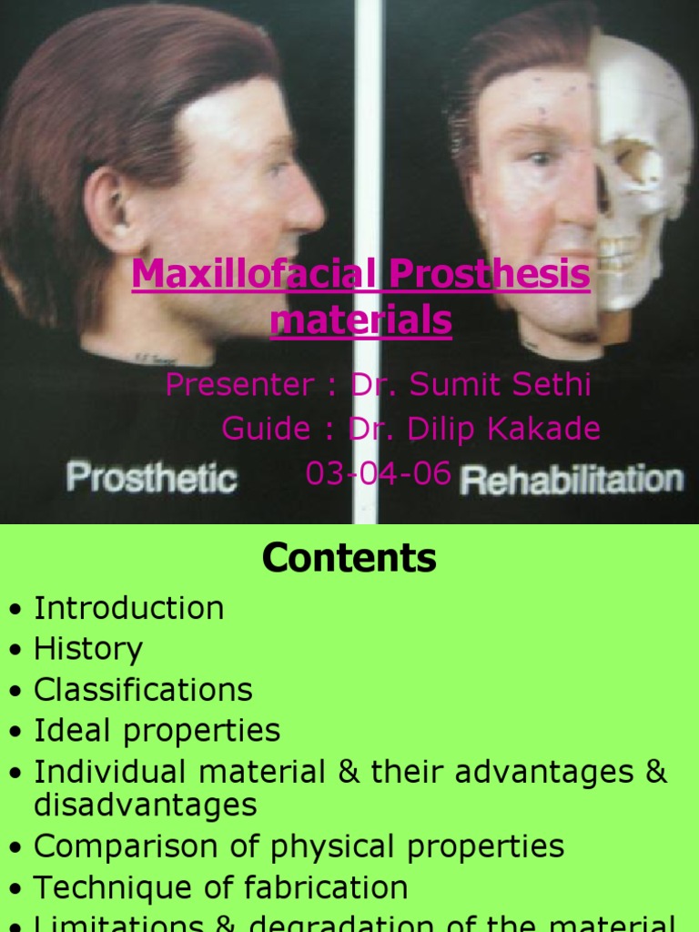 6.maxillofacial Prosthesis Materials | PDF | Silicone | Polyvinyl Chloride