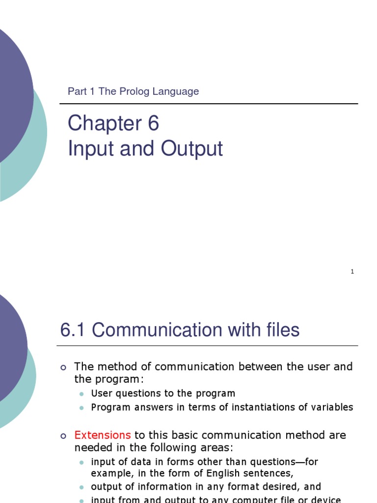 Prolog CH 6 | PDF | Input/Output | Computer Program Prolog CH 6 | PDF | Input/Output | Computer Program