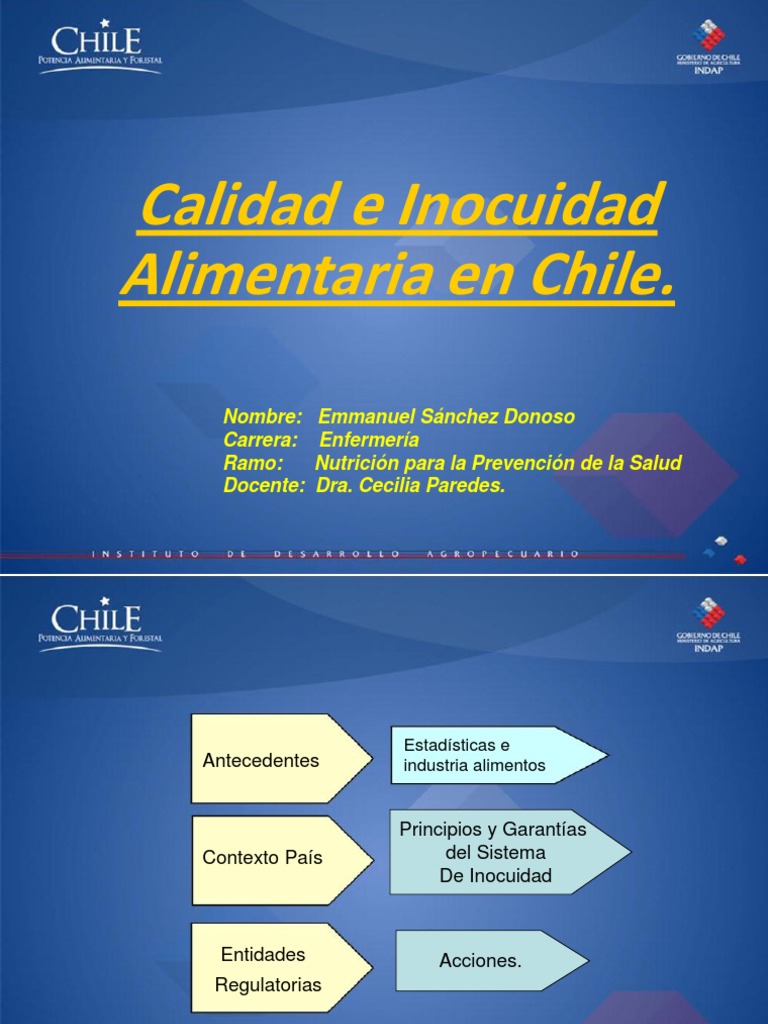 Calidad e Inocuidad Alimentaria | PDF | Chile | Alimentos