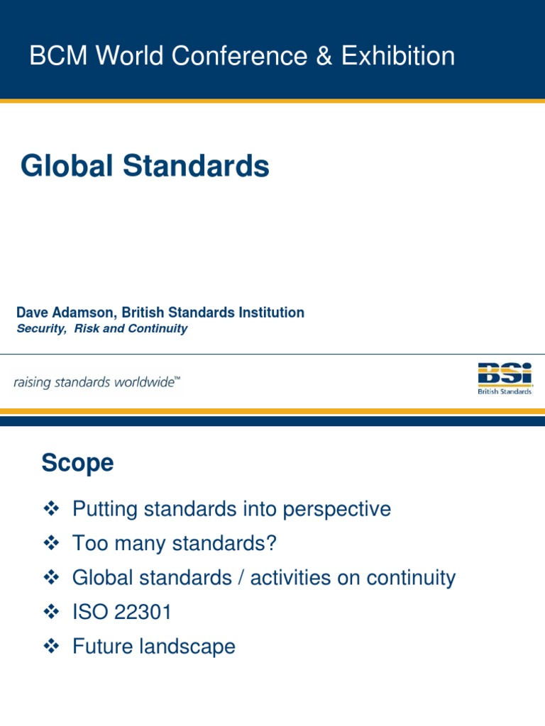 Global Standards - David Adamson | PDF | International Organization For ...
