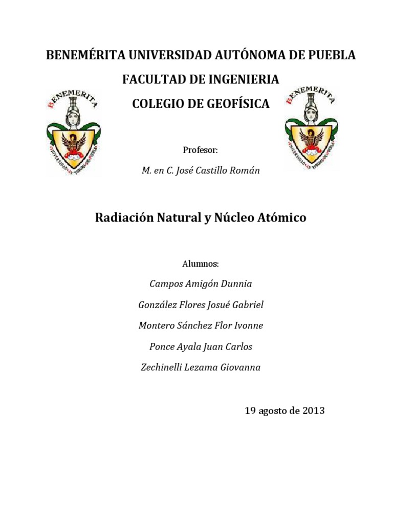 Reporte Radiometrica, Radiacion Natural y Nucleo Antómico | PDF | Cuarc ...