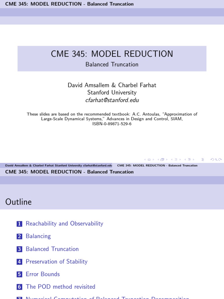 Model Reduction Pdf Eigenvalues And Eigenvectors Applied Mathematics