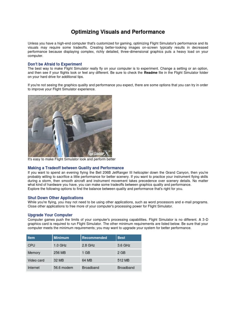 Optimizing Visuals And Performance Pdf Display Resolution Simulation