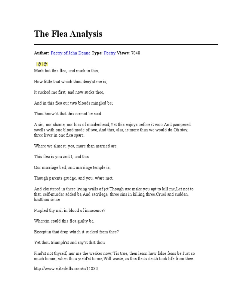 The Flea Analysis | PDF
