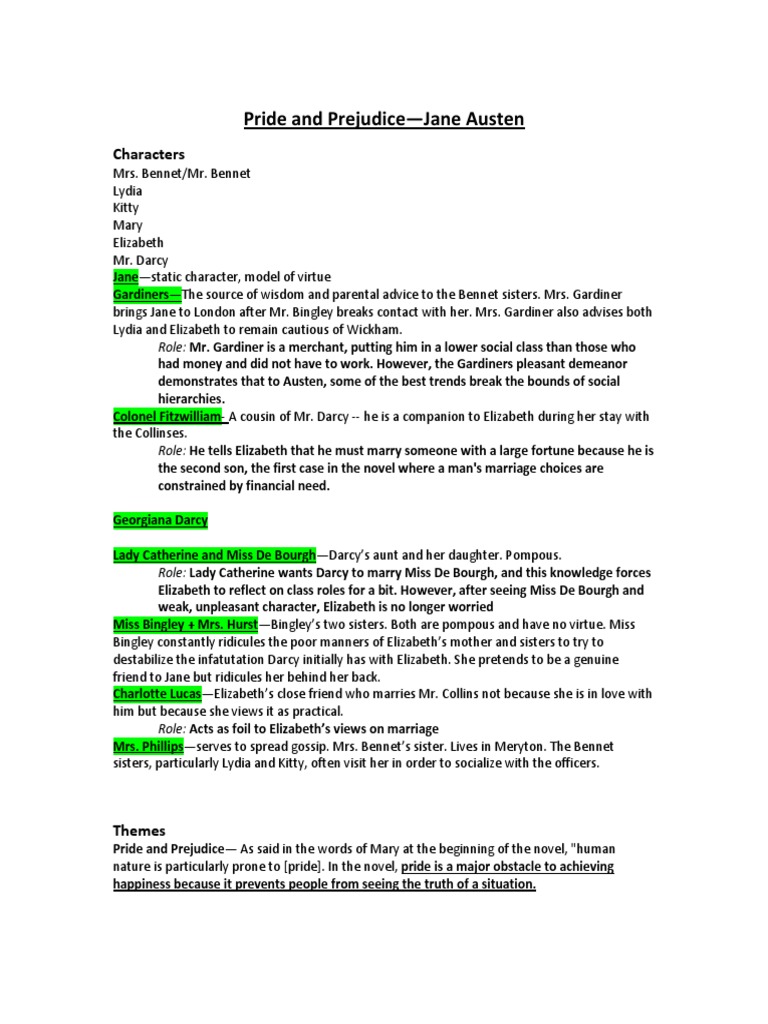 Review For Essay 3 of AP Lit Exam | Download Free PDF | Pride And ...