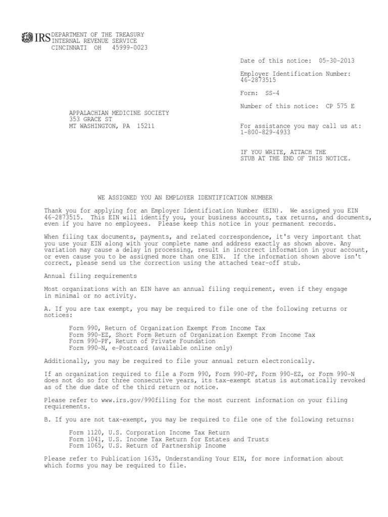 CP575 1369930125343 | PDF | Irs Tax Forms | Internal Revenue Service