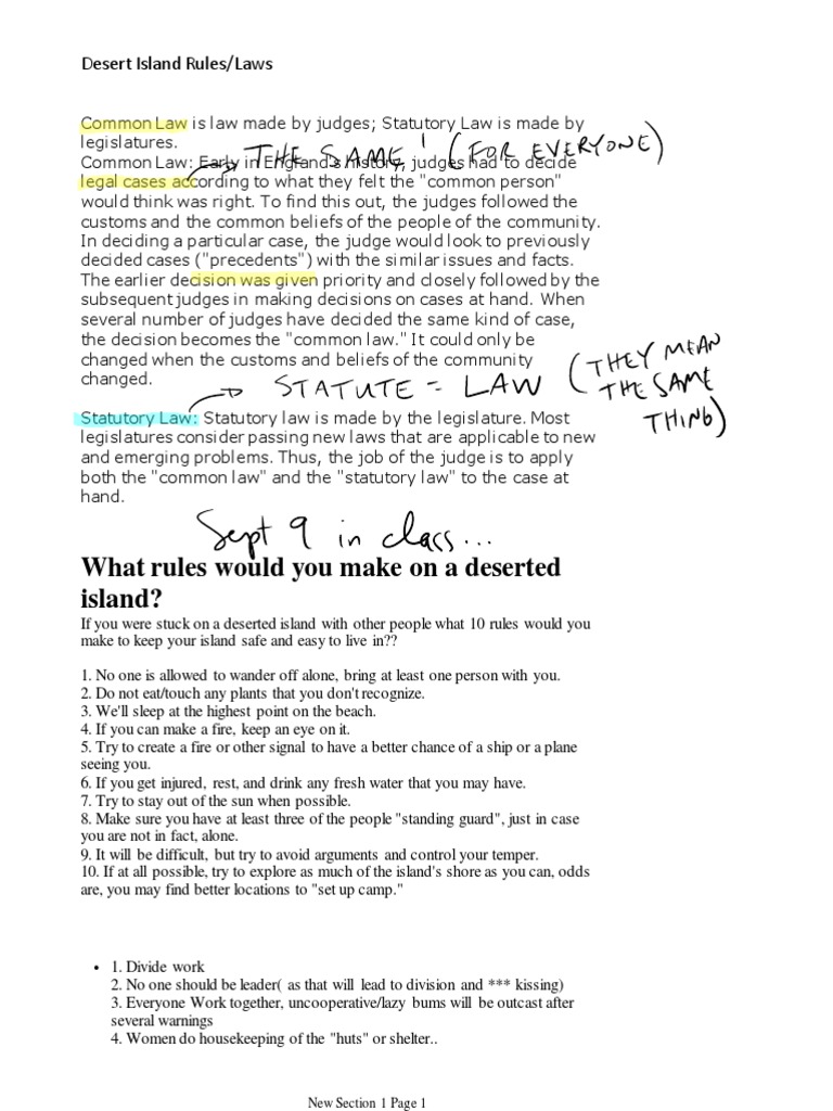 Rules for Survival and Cooperation on a Deserted Island: Establishing a ...