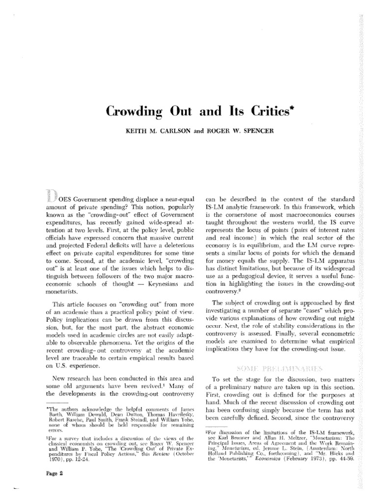 Understanding the Crowding-Out Effect | PDF | Crowding Out (Economics ...