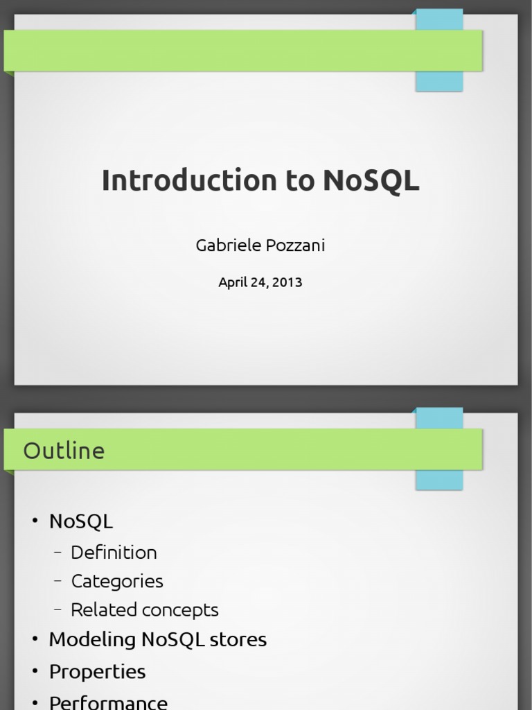 Introduction to NoSQL Databases: Definition, Categories, Modeling and ...