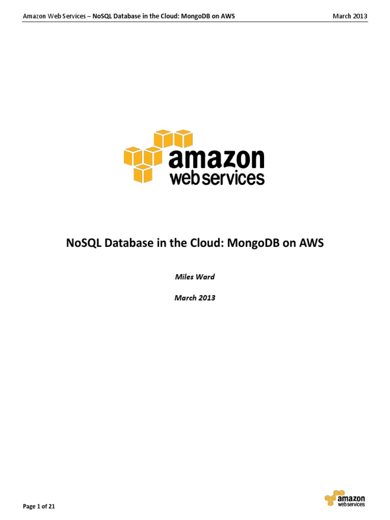Amazon Web Services - Nosql Database in The Cloud: Mongodb On Aws March ...