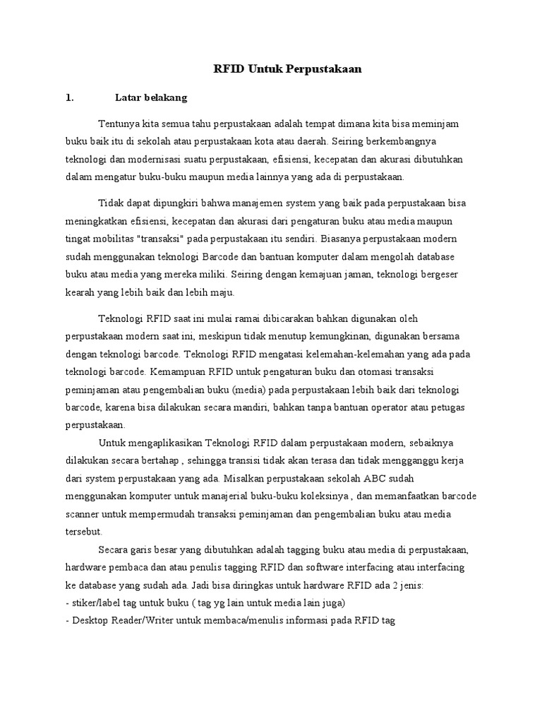 RFID Untuk Perpustakaan | PDF
