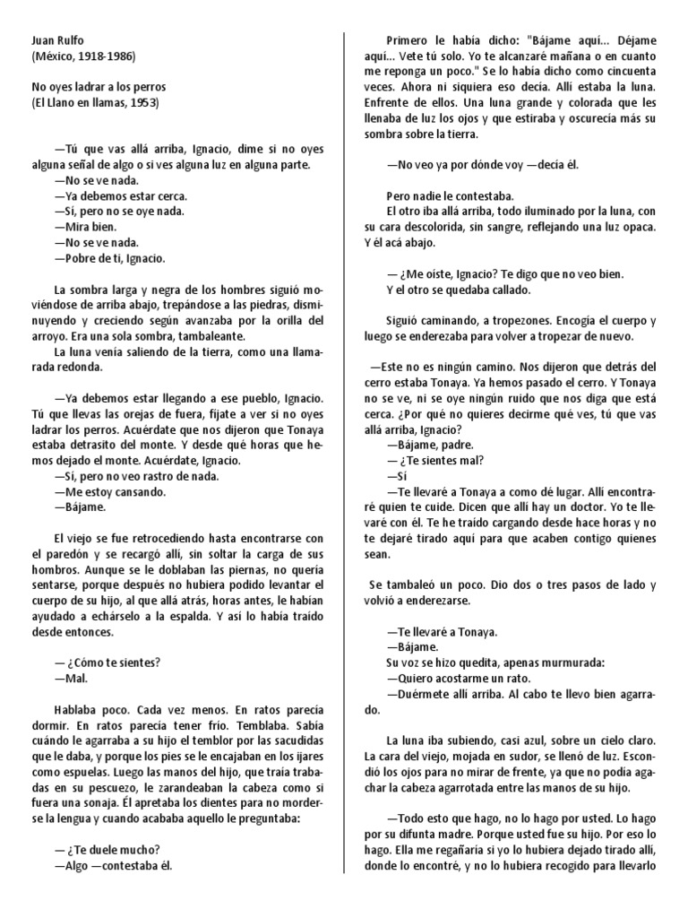 No Oyes Ladrar A Los Perros - Juan Rulfo | PDF | Naturaleza | Ocio