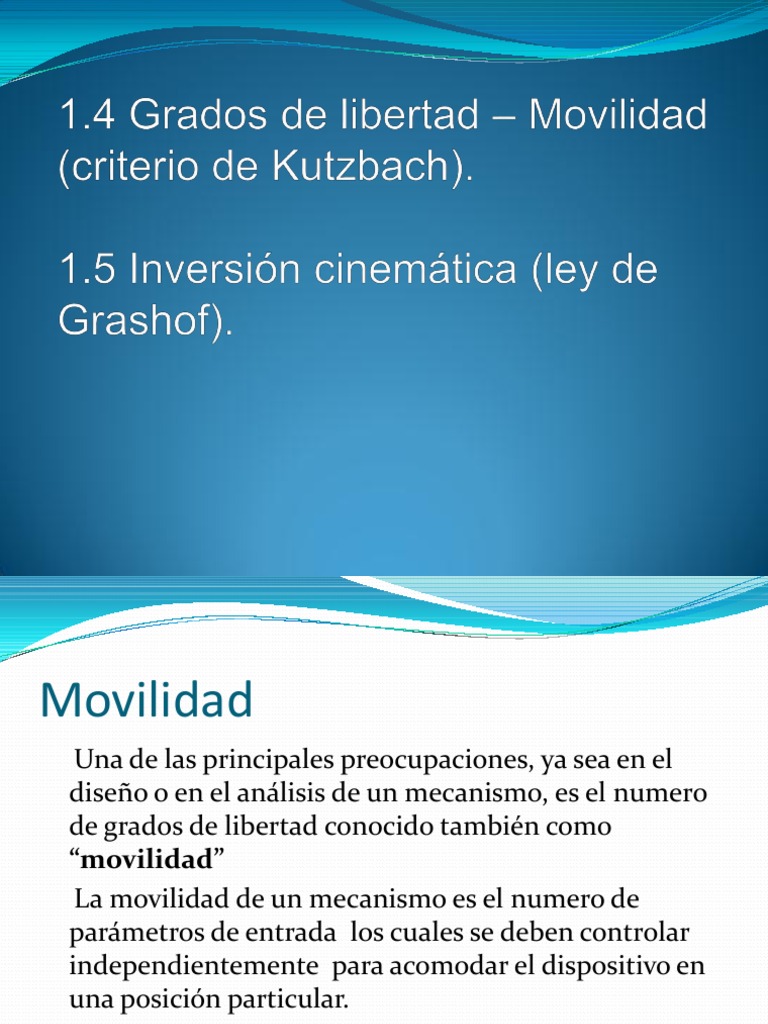 Grados de Libertad e Inversion Cinemática | PDF | Movimiento (física ...