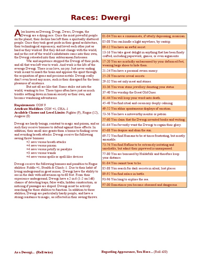 Race Dwergi | PDF | Leisure