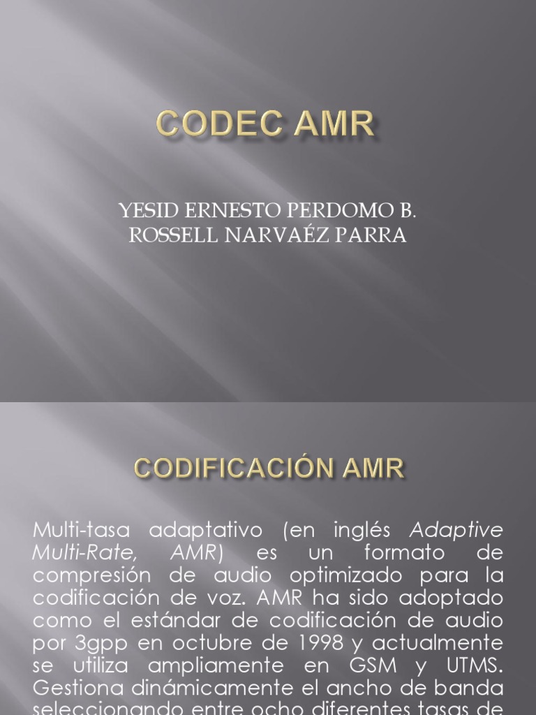 Codec Amr | PDF | Telefonía móvil | Códec