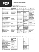 Exploring Computers: Grade 6-8 Absorb-Do-Connect Alignment Chart | PDF | Spreadsheet | Cyberbullying