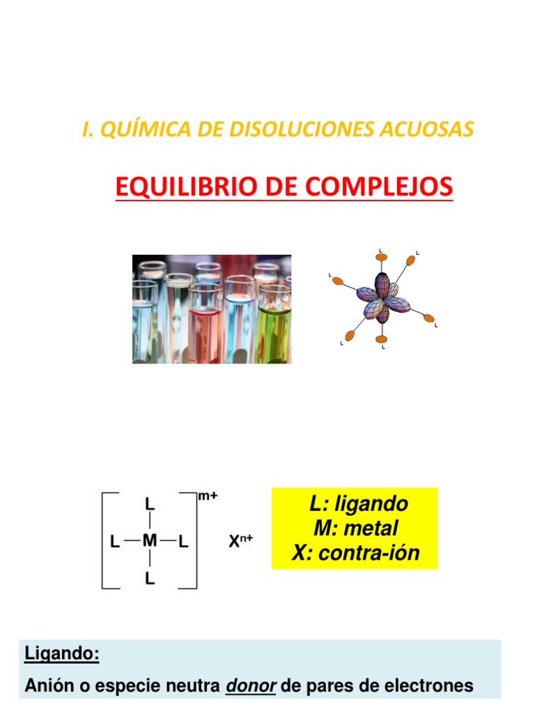 Clase 10-Equilibrio de Complejos | PDF | Complejo de Coordinación | Ligando