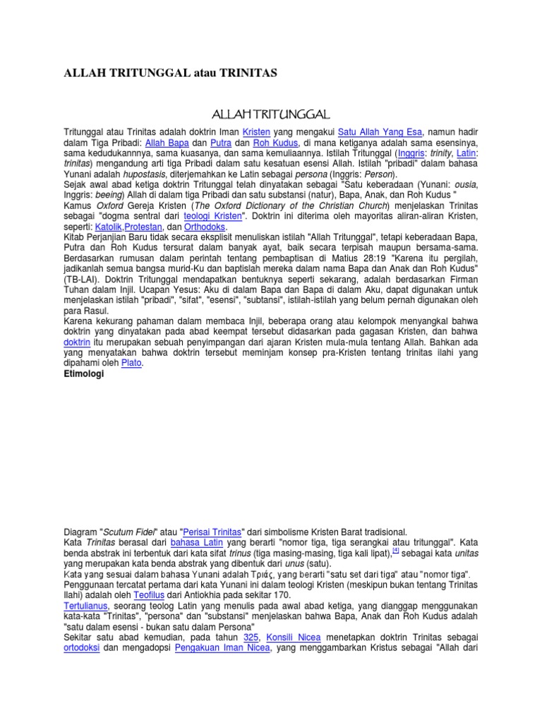Allah Tritunggal Atau Trinitas | PDF