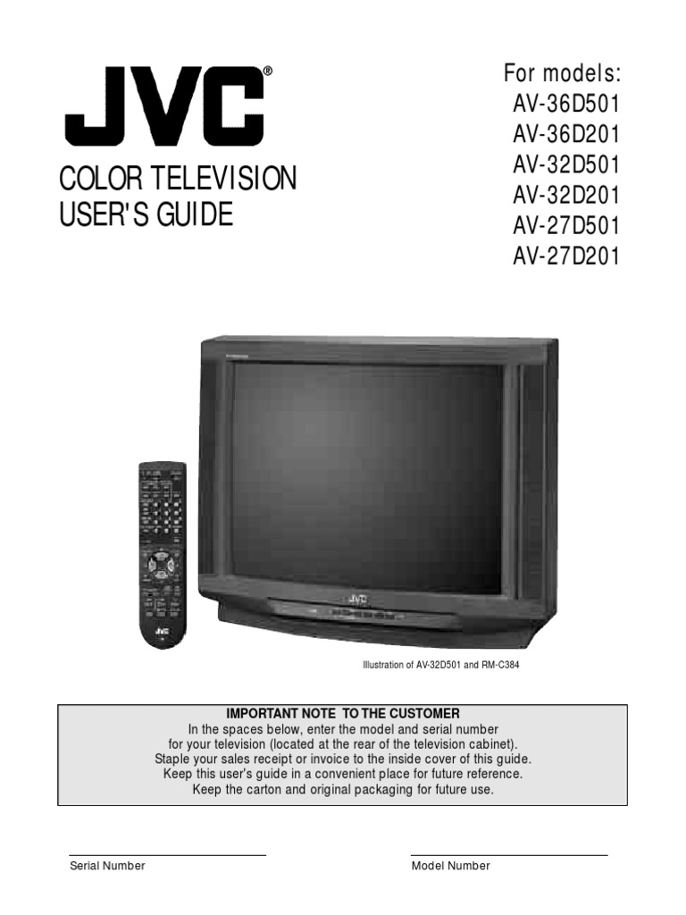 JVC Color Television User's Guide | PDF | Videocassette Recorder | Menu ...
