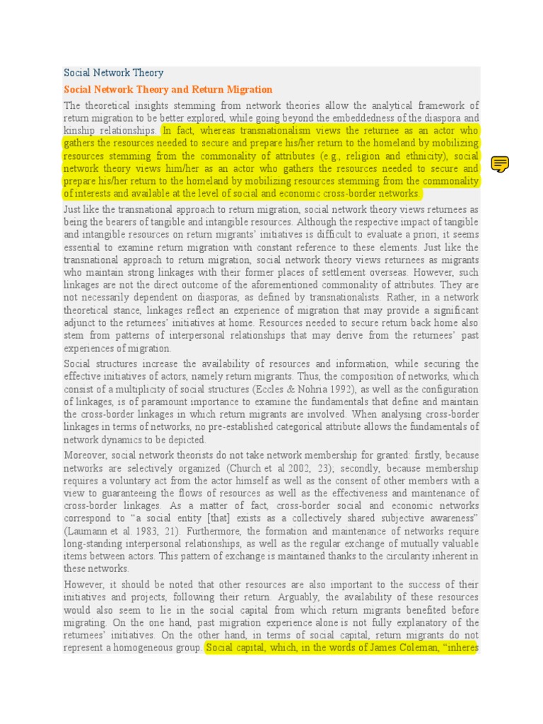 Social Network Theory | PDF | Social Network | Social Capital