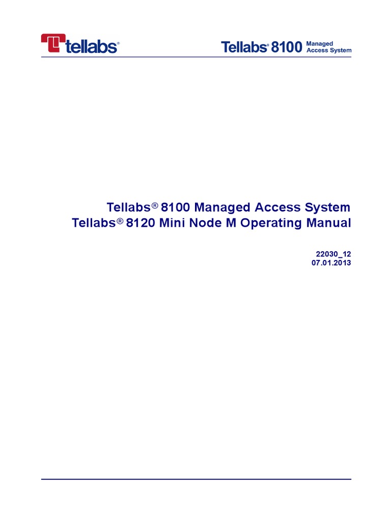 8120 M Tellabs Node Operating Manual | PDF | Bit Rate | Node (Networking)
