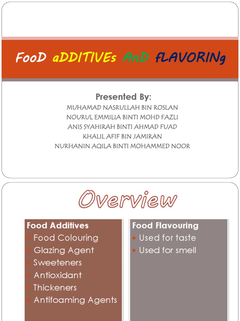 Food Additives & Flavoring Guide | PDF | Food And Drink | Chemical ...