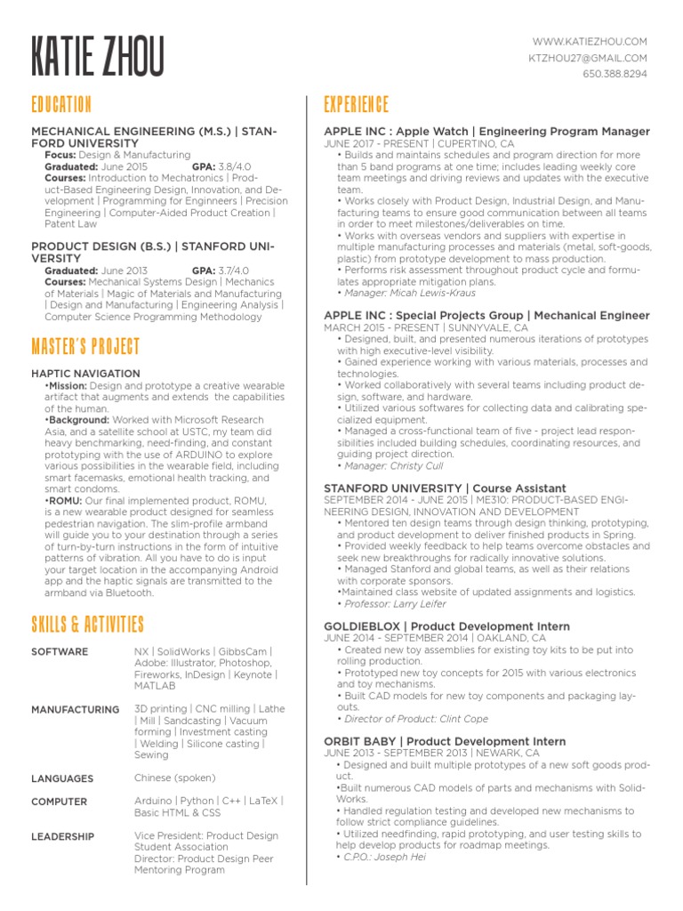 Resume | PDF | Prototype | Engineering