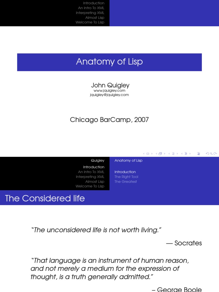 Anatomy of Lisp: Chicago Barcamp, 2007 | PDF | Object Oriented ...