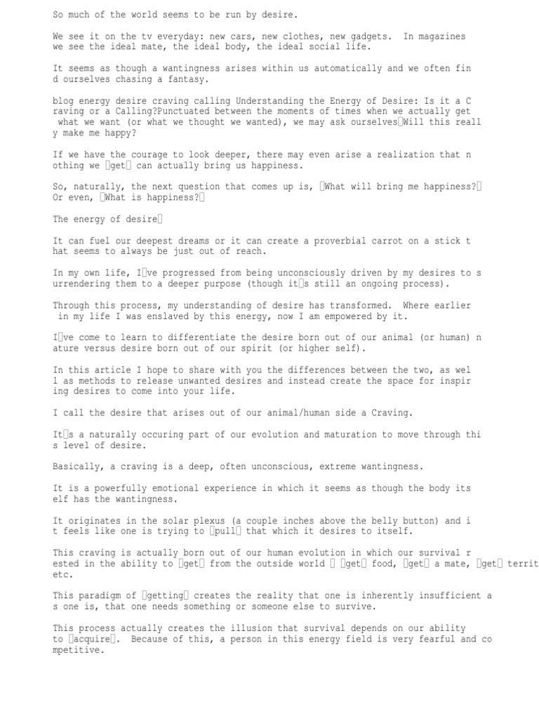 Understanding the Difference Between Desire as a Craving or a Calling ...