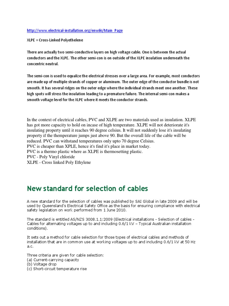 Analysis Of Electrical Cable Sizing Based On Current Carrying Capacity