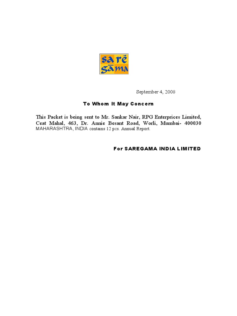 Declaration Ceat Mahal Mumbai | PDF