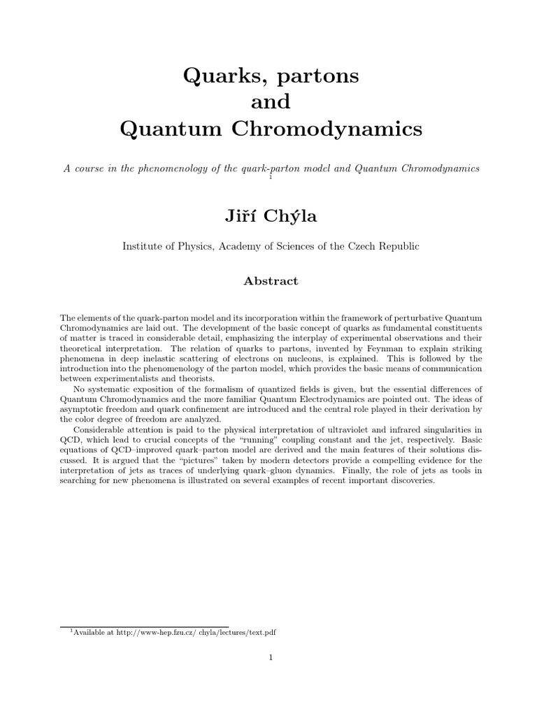 Chyla, J. - Quarks, Partons and QCD | PDF | Quantum Chromodynamics | Quark