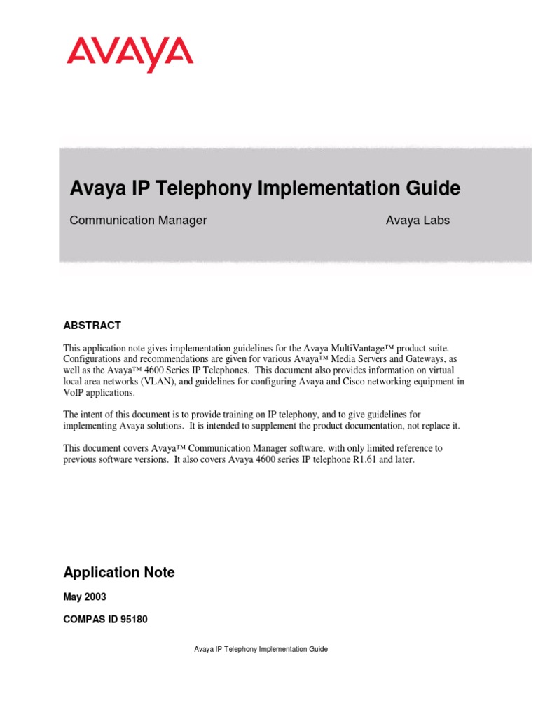 Avaya IP Telephony Implementation Guide | PDF | Voice Over Ip | Quality Of Service