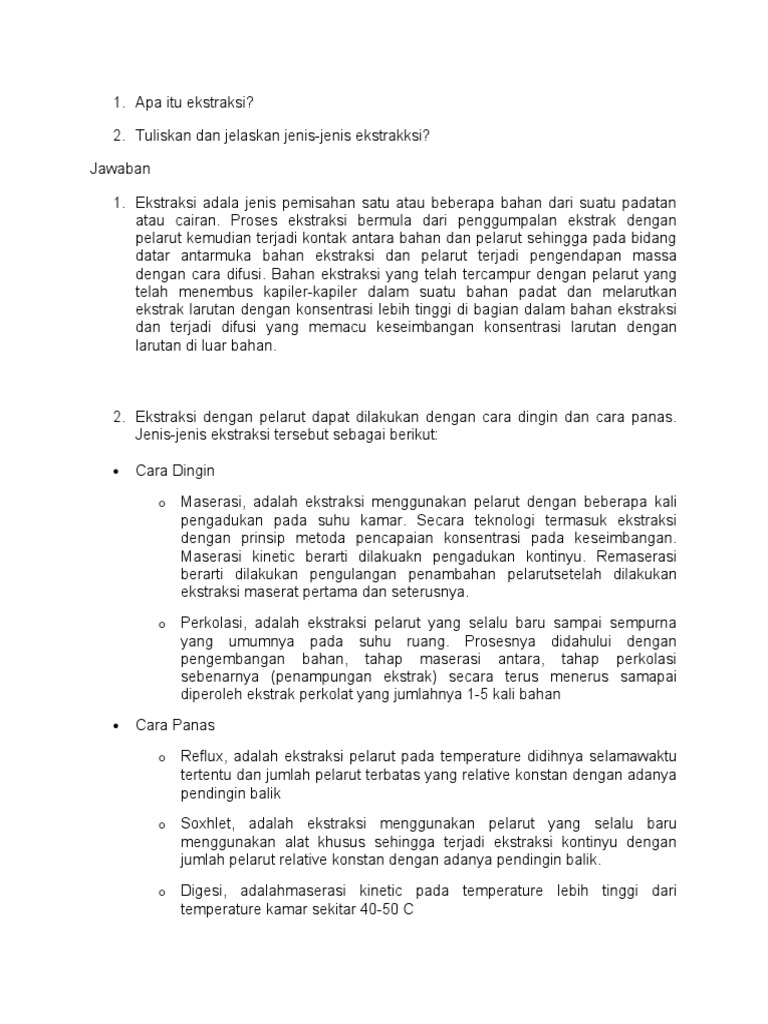 Apa Itu Ekstraksi | PDF | Kesehatan Holistik