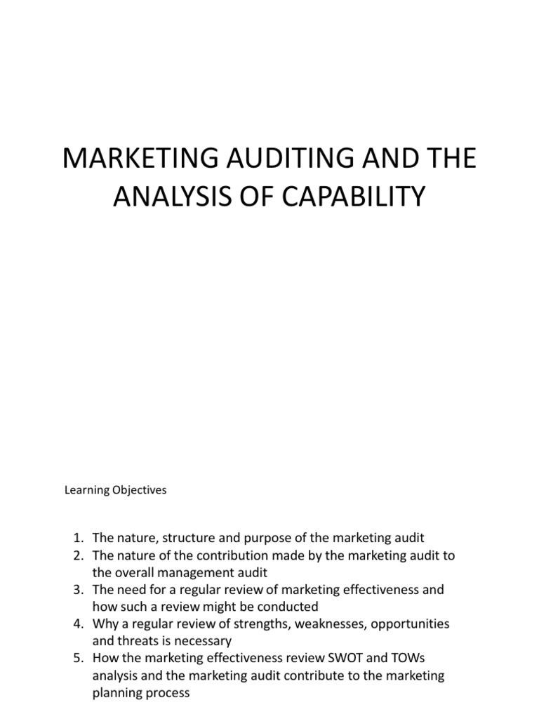 Analyzing Marketing Capability: A Framework for Conducting Effective ...
