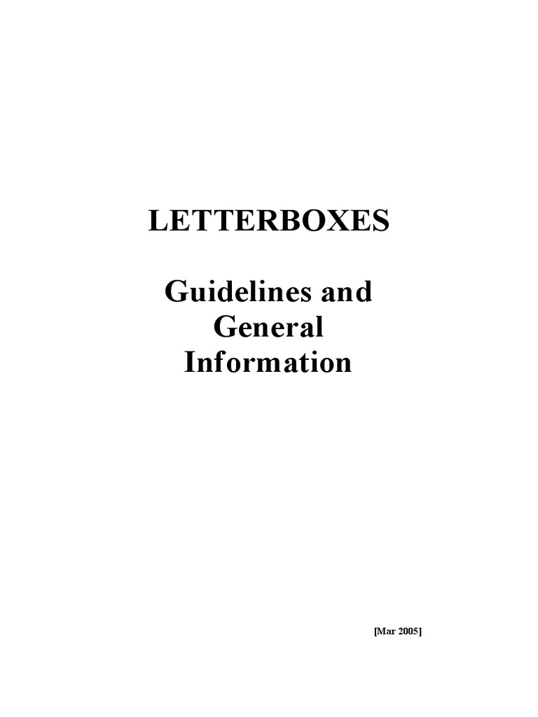 Letterbox Guidelines | Download Free PDF | Mail | Door