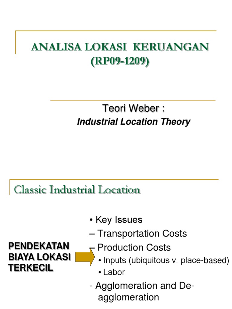 Teori Lokasi Industri Alfred Weber | PDF | Technology & Engineering