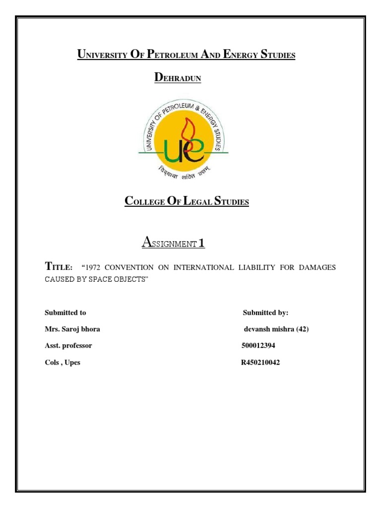 1972 Space Liability Convention Analysis | PDF | Legal Personality ...