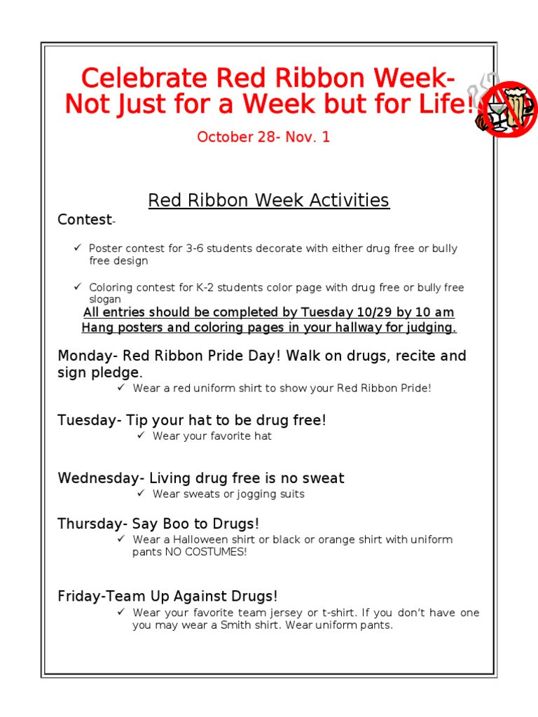 Red Ribbon Week Activities Guide | PDF