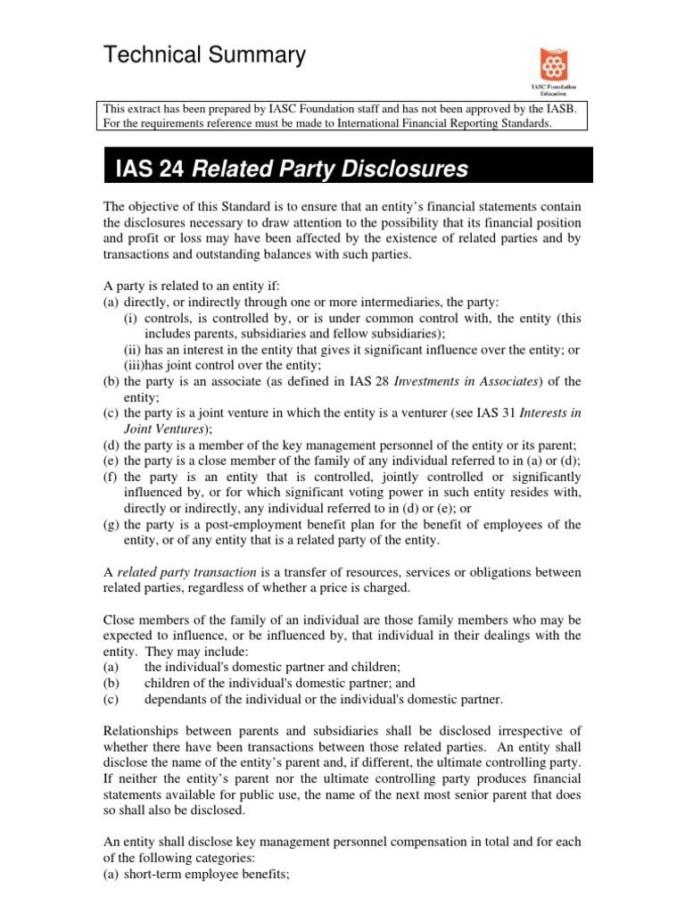 Ias 24 | Download Free PDF | International Financial Reporting ...