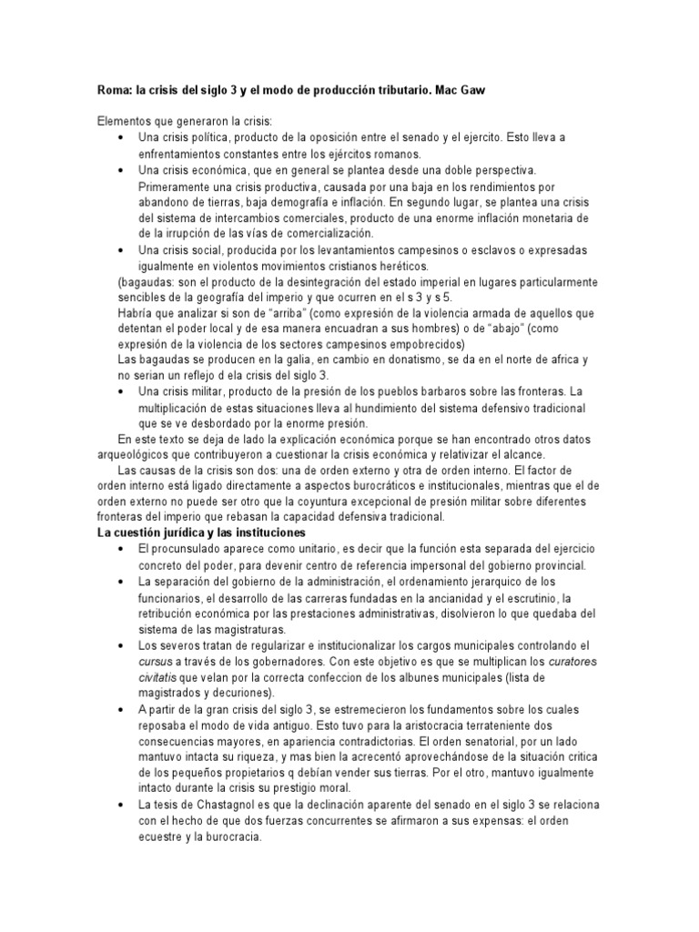La crisis del siglo III en Roma: causas políticas, económicas, sociales ...