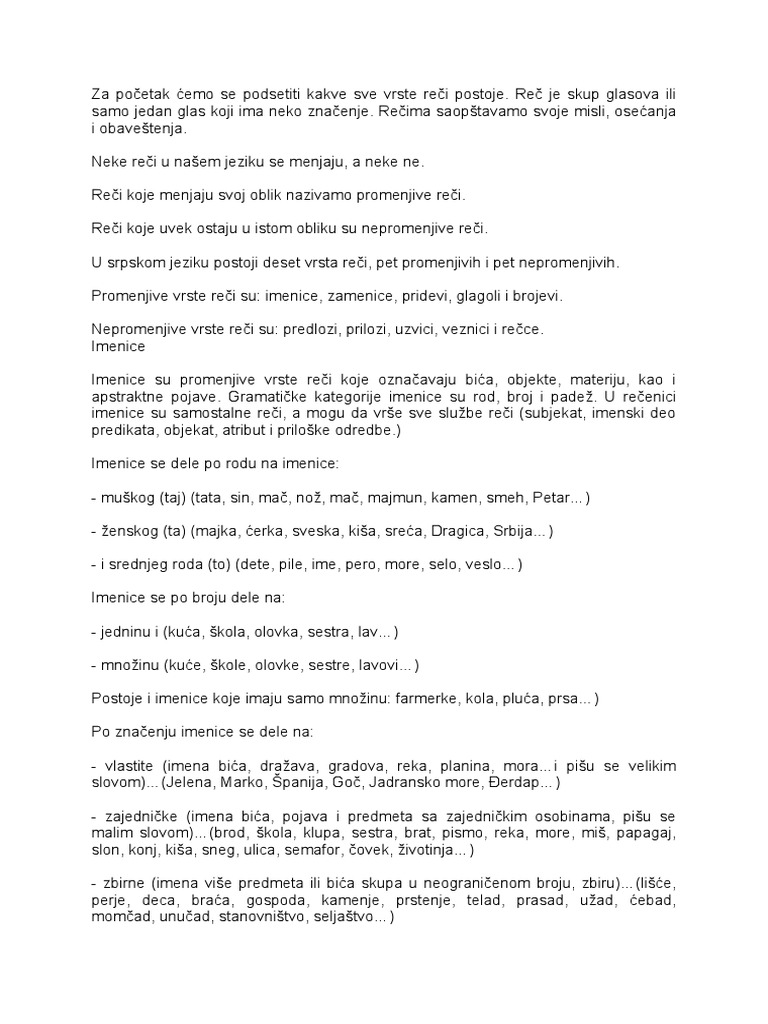 vrste reči