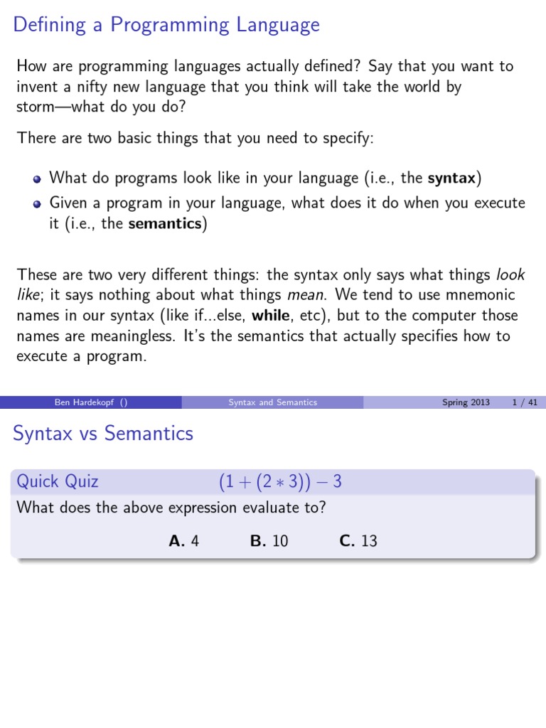 02 Syntax Semantics | PDF | Scope (Computer Science) | Parsing