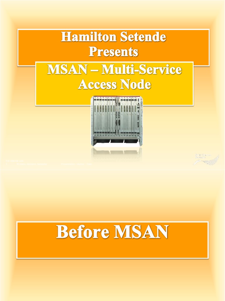 MSAN ( Multi-service access Node) | Digital Subscriber Line | Computer ...