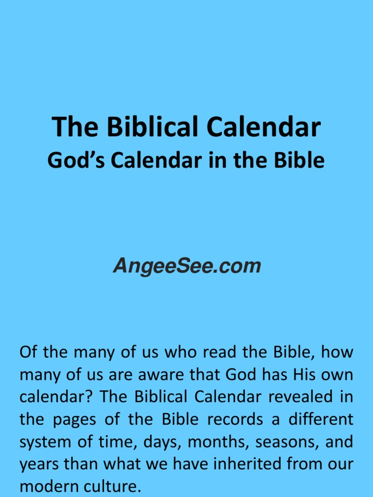 Understanding God's Biblical Calendar | PDF | Hebrew Calendar | Calendar