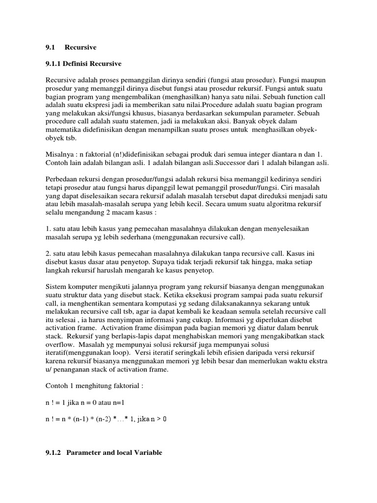 Algoritma Recursive | PDF