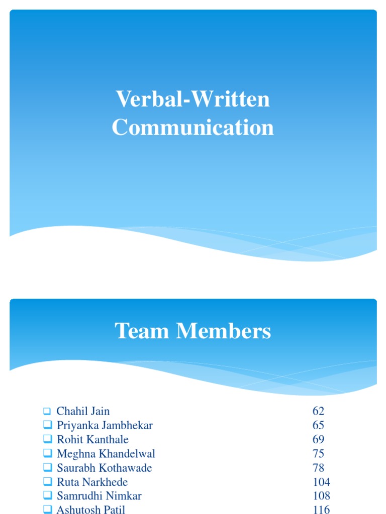 Verbal Written Communication | PDF | Memorandum | Semiotics