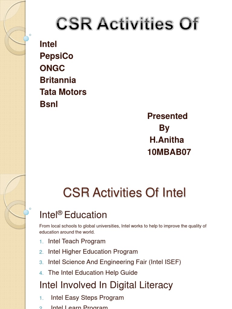 CSR | PDF | Intel | Corporate Social Responsibility