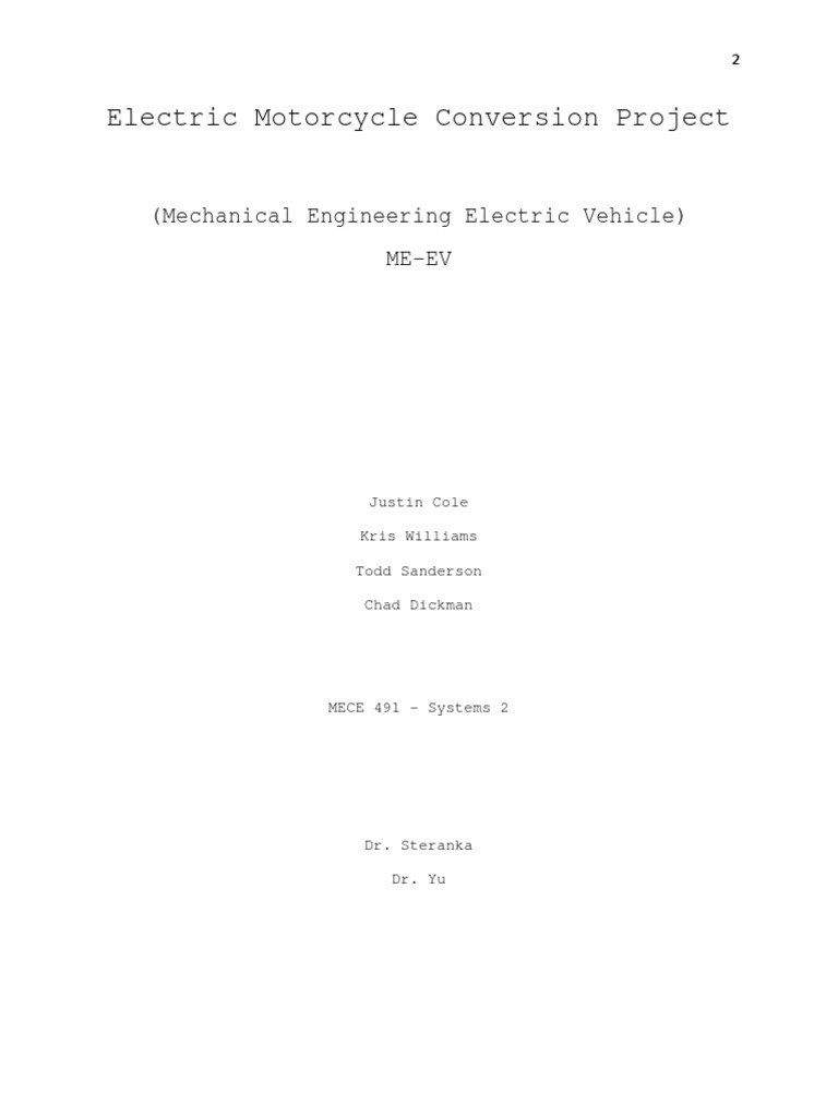 Total Electric Motorcycle Report | PDF | Battery Charger | Battery ...